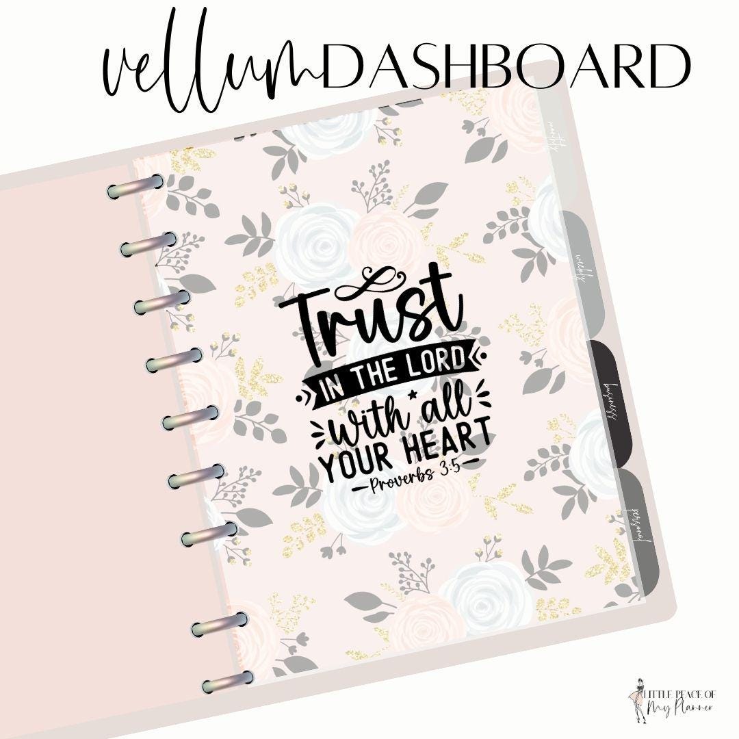 Proverbs 3:5 Vellum Planner Dashboard With Bible Verse Vellum Planner ...