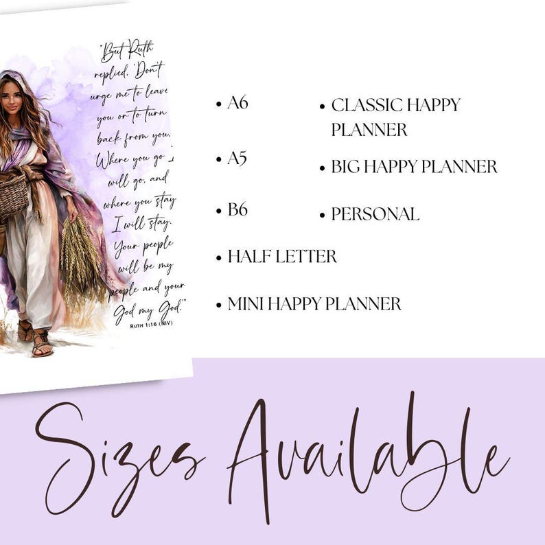 Ruth and Naomi Women of the Bible Planner Dashboard Happy Planner and ...