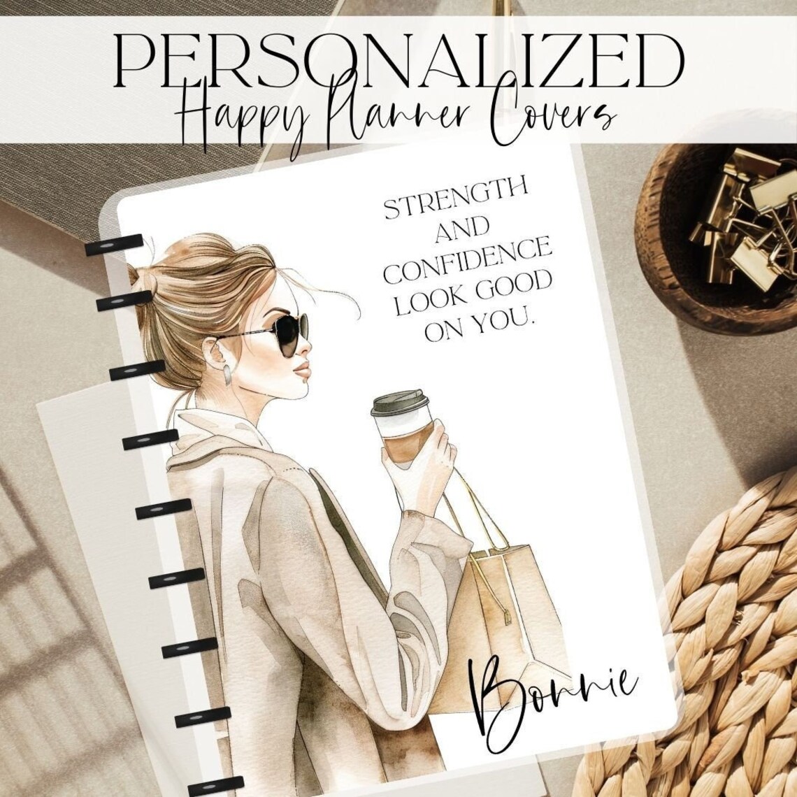 Strength and Confidence PERSONALIZED Happy Planner Cover With ...