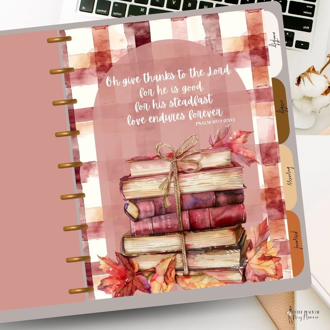 Oh Give Thanks Bible Verse Planner Dashboard With Psalm 107:1 Happy ...