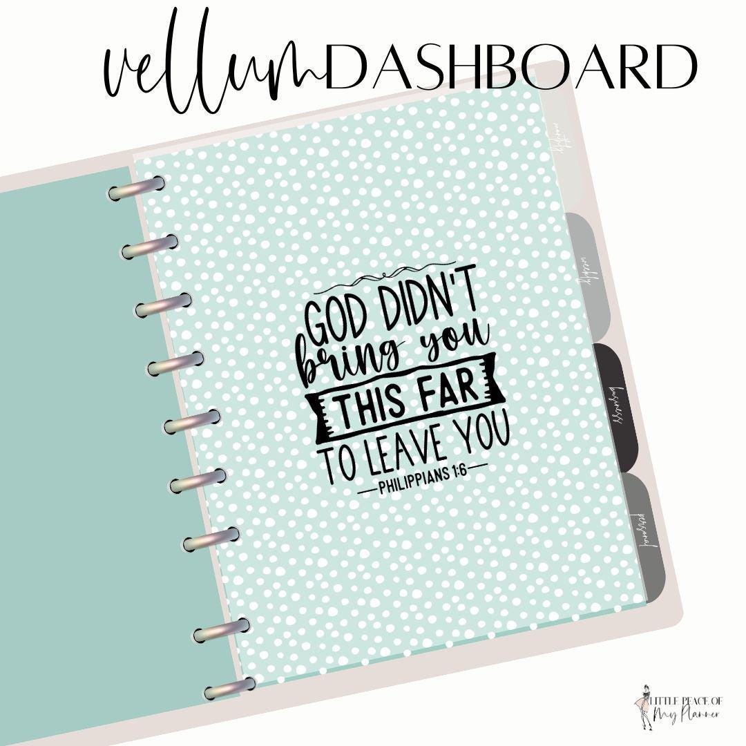 Philippians 1:6 Vellum Planner Dashboard With Bible Verse Vellum ...