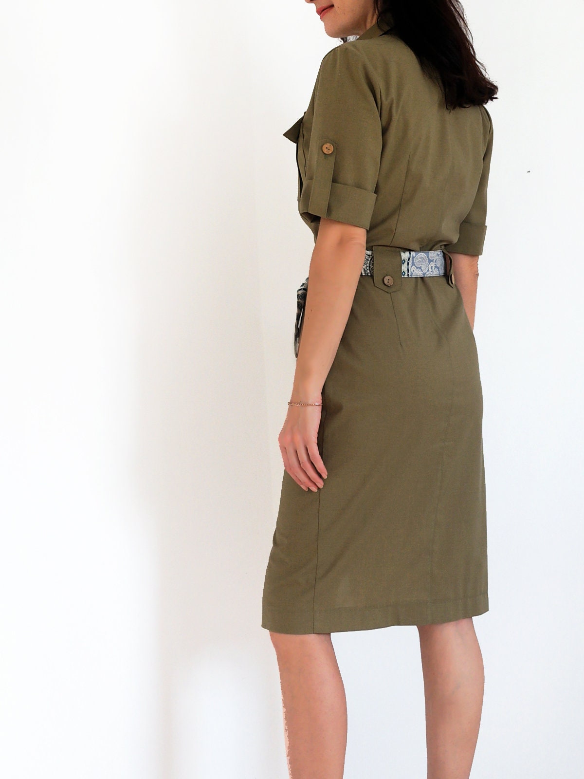 Womens Safari Style Pocket Midi Length Shirt Dress. Safari - Etsy UK