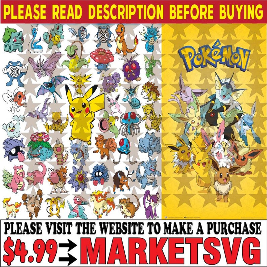 Bundle 400 Files Pokemon Svg, Pokemon Layered Pokemon, 200 Characters ...