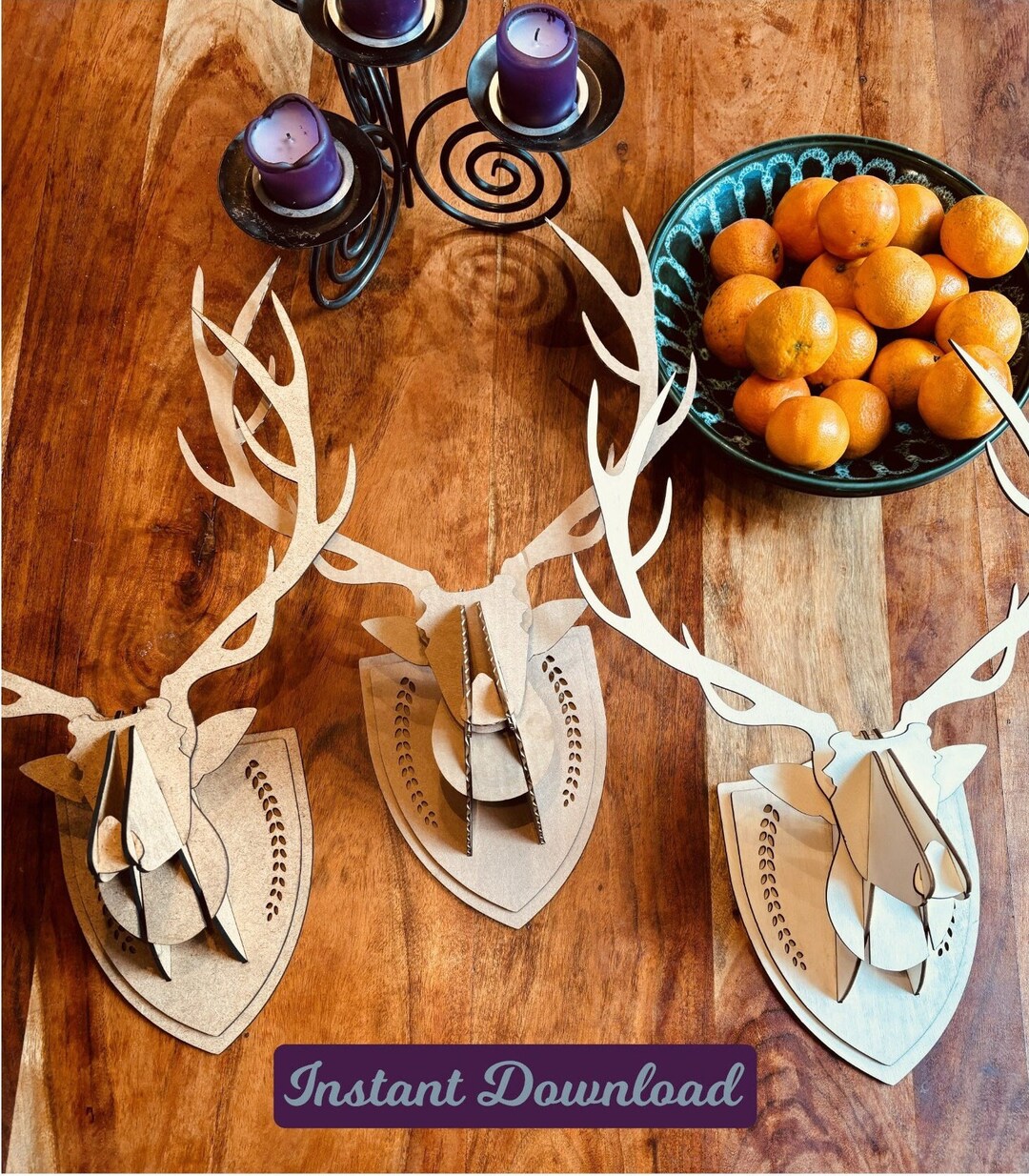 Mounted Reindeer (SVG Files) - Etsy