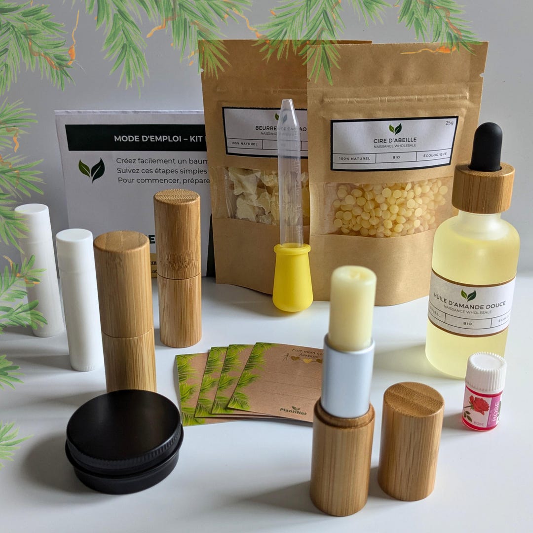 DIY Natural Lip Balm Kit | Cocoa Butter | Beeswax | Safflower Oil ...