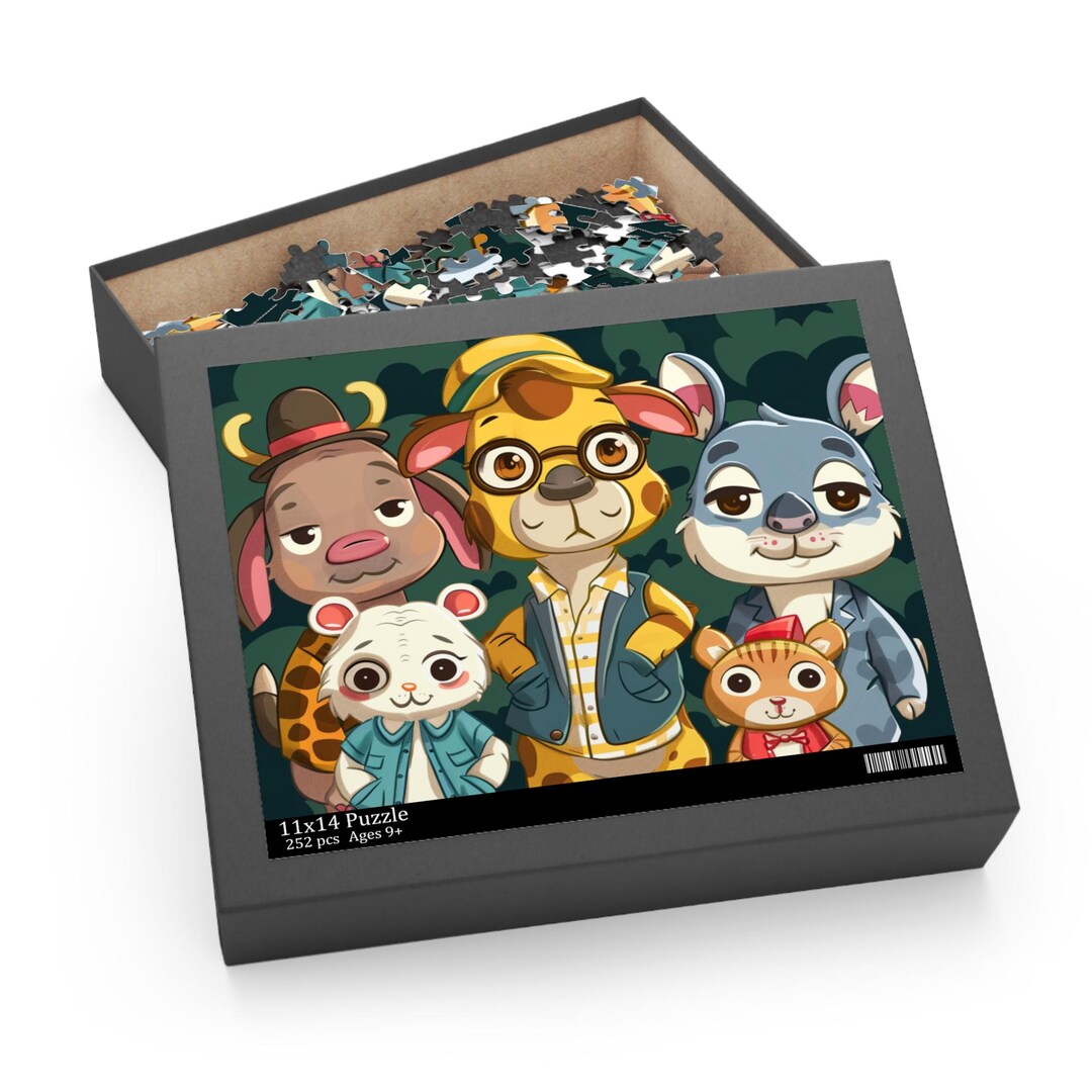Cute Animal Friends Puzzle - 120/252/500-piece Jigsaw for Family Fun - Etsy