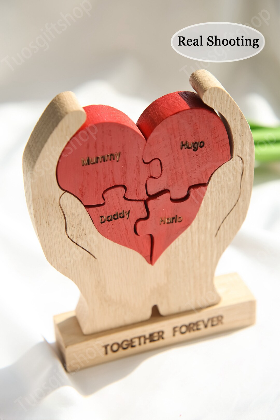 Personalized Wooden Heart Shaped Puzzle,custom Engraved Name Hand ...