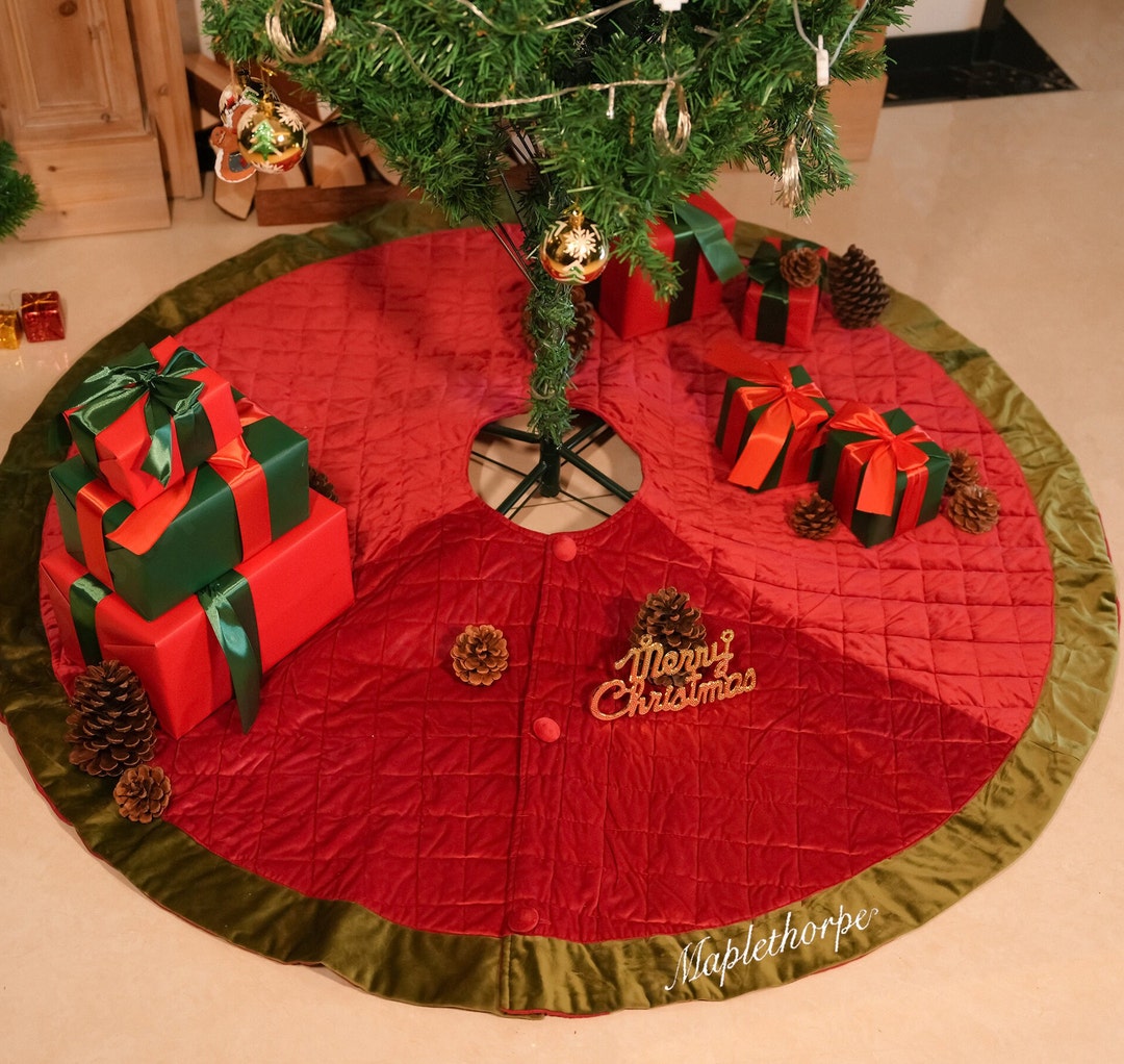 Personalized Christmas Tree Skirt, Custom Embroidered Christmas Tree ...
