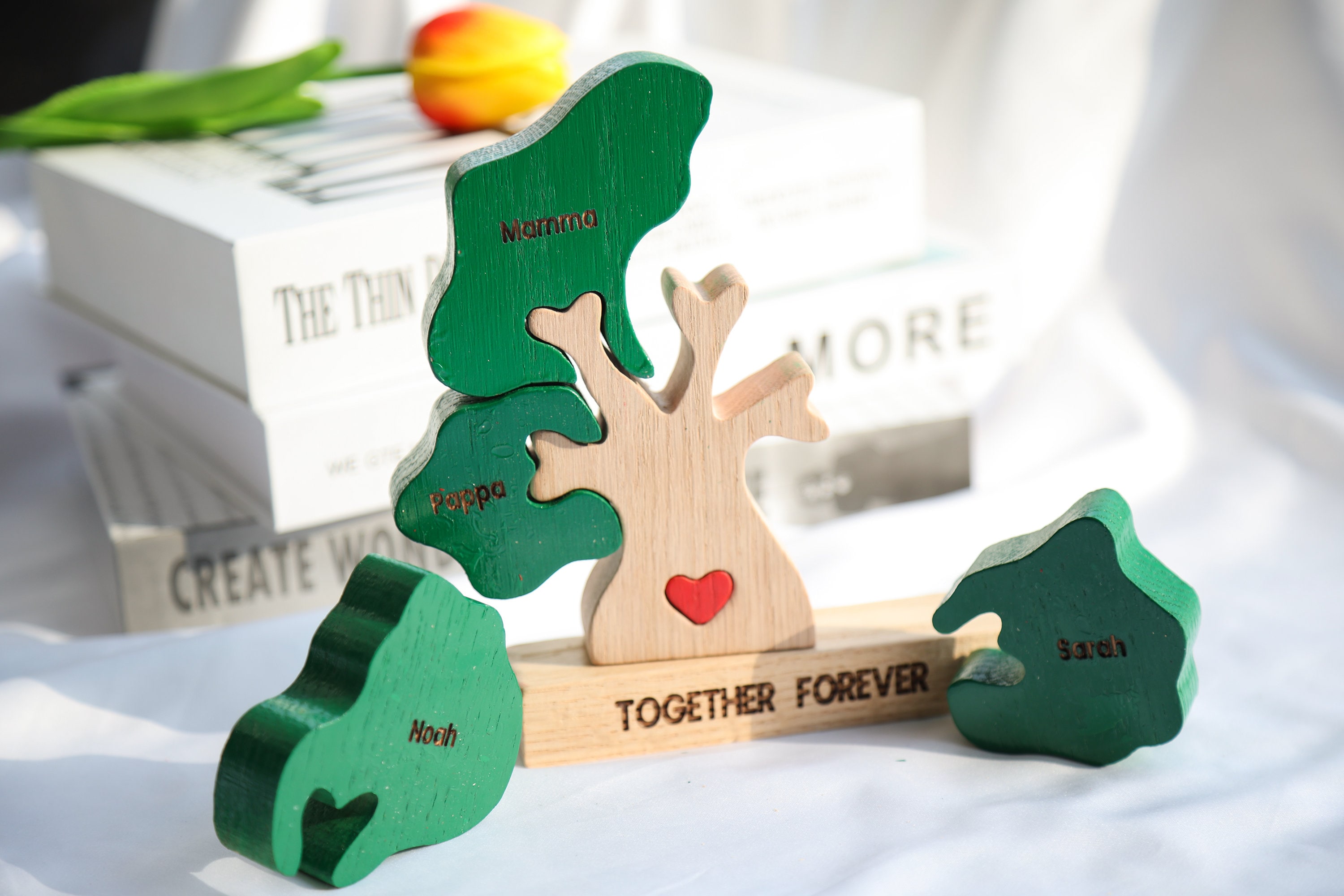 Custom Wooden Tree Family Puzzle, Engraved Family Name Puzzle,family ...