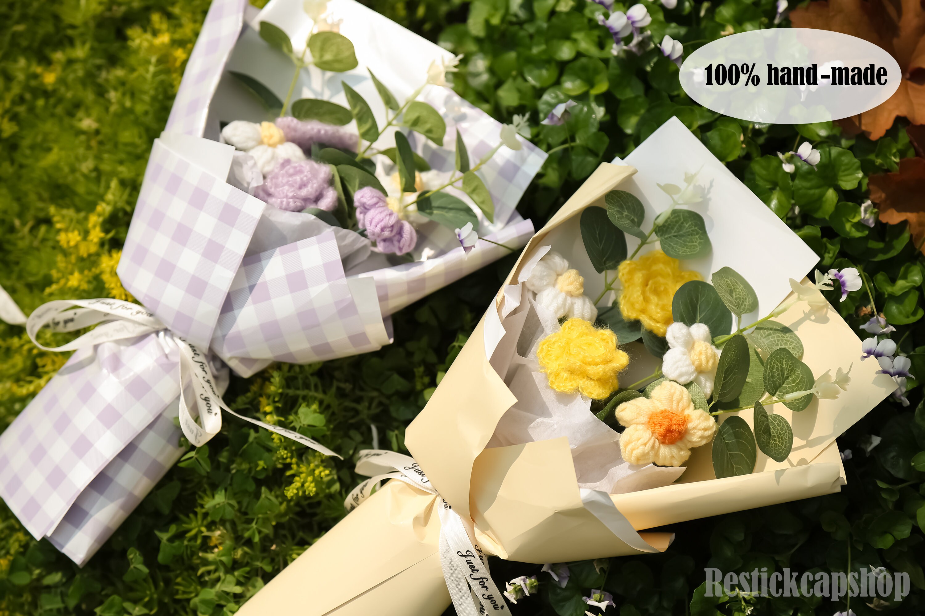 Graduation Gift,handmade Crochet Rose Flower Bouquet,knitted Flower ...