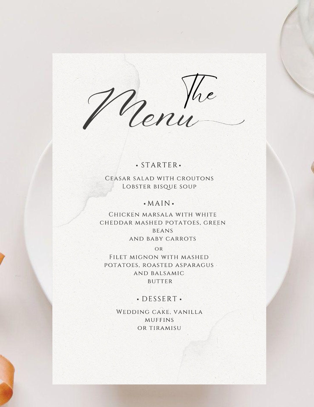 Formal Wedding Menu Template, Premium Wedding Menu Template, Digital ...