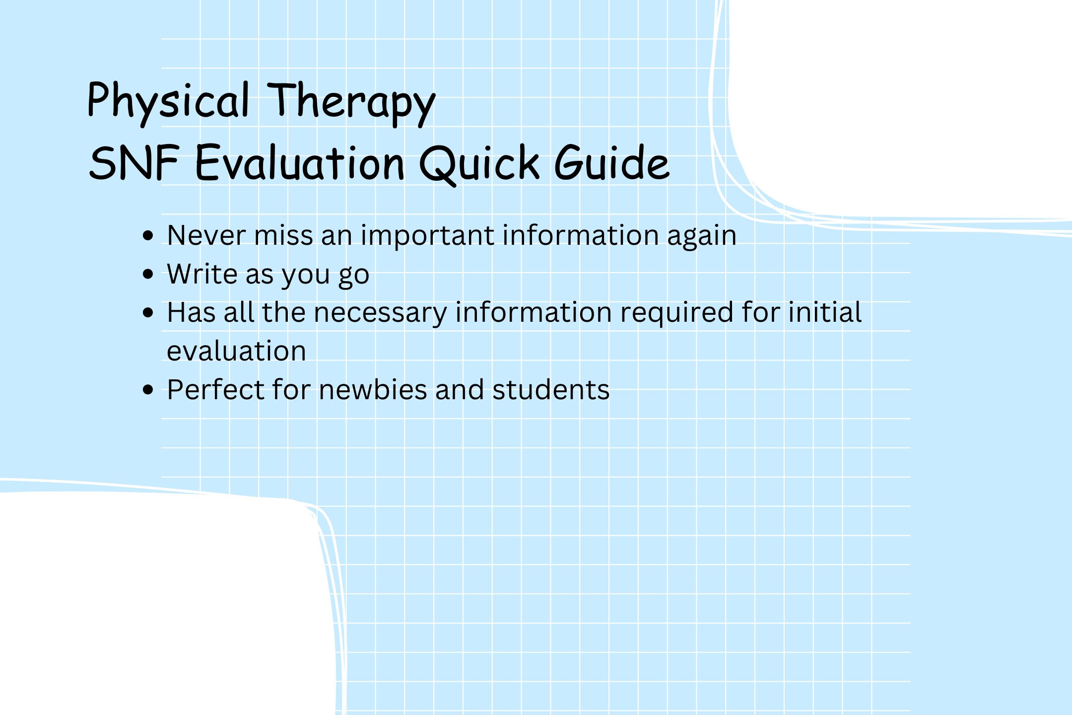 SNF Evaluation Quick Guide for PT - Etsy