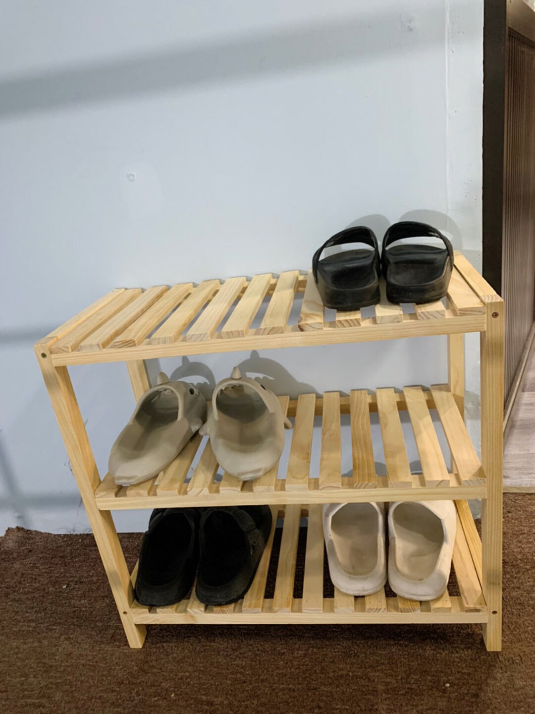 3-tier Pine Shoe Shelf 3-tier Pine Shoe Shelf Treated for - Etsy
