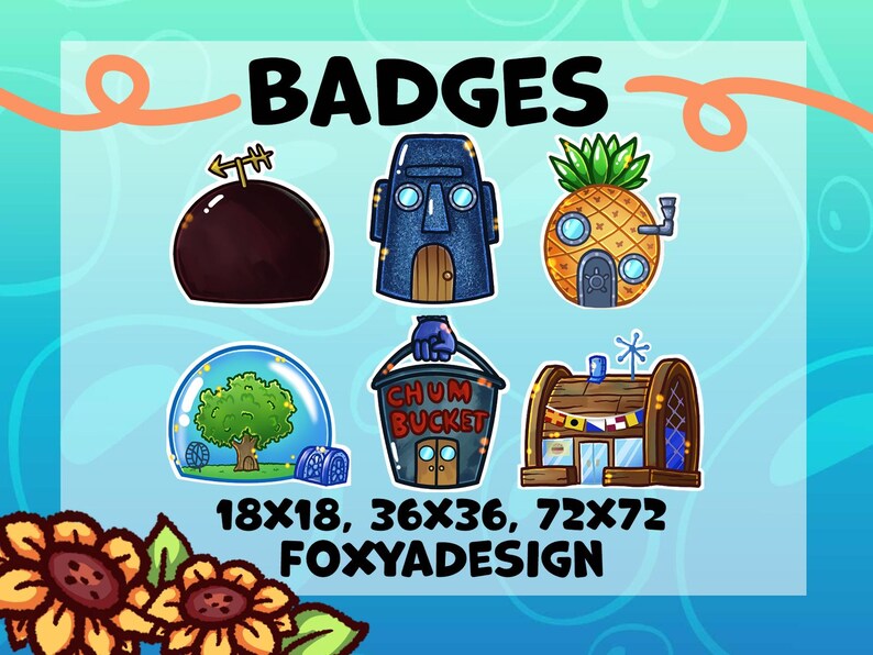 Spongebob Squarepants Inspired Badges for Twitch / Discord / Youtube ...