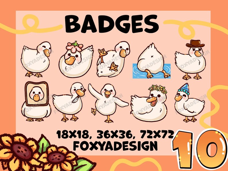 10 Duck Badges for Twitch / Discord / Youtube, Cozy Subbadge & Bitbadge ...