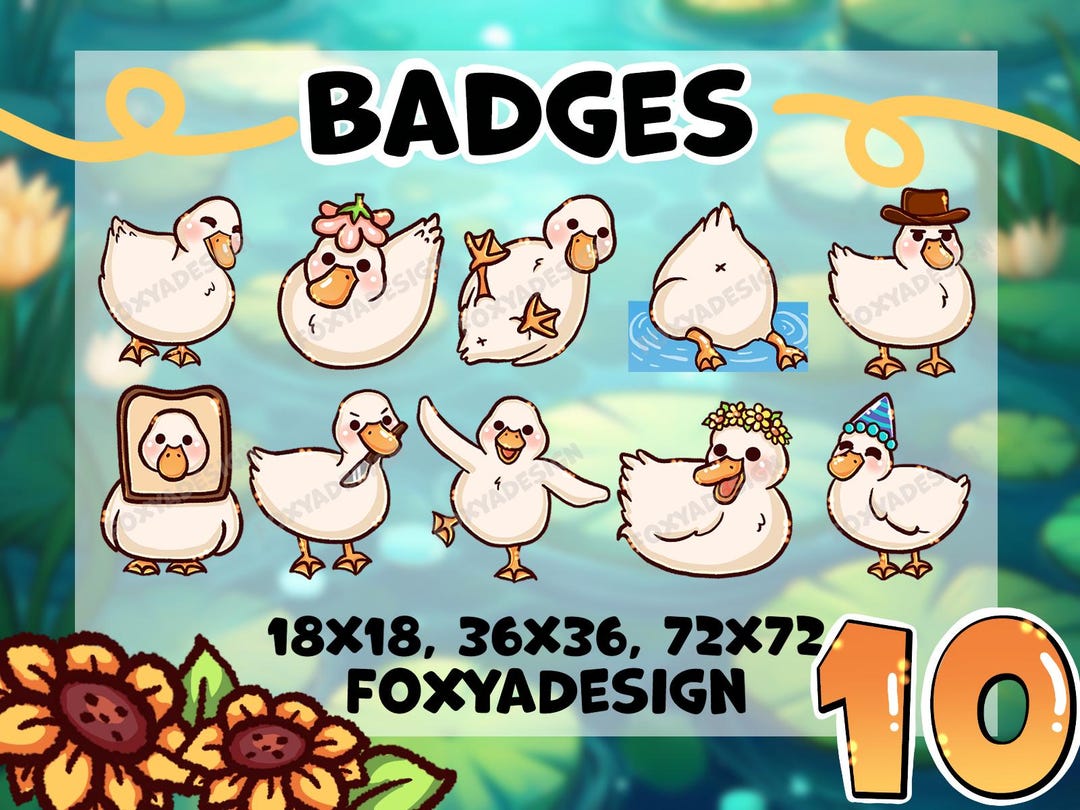 10 Duck Badges for Twitch / Discord / Youtube, Cozy Subbadge & Bitbadge ...