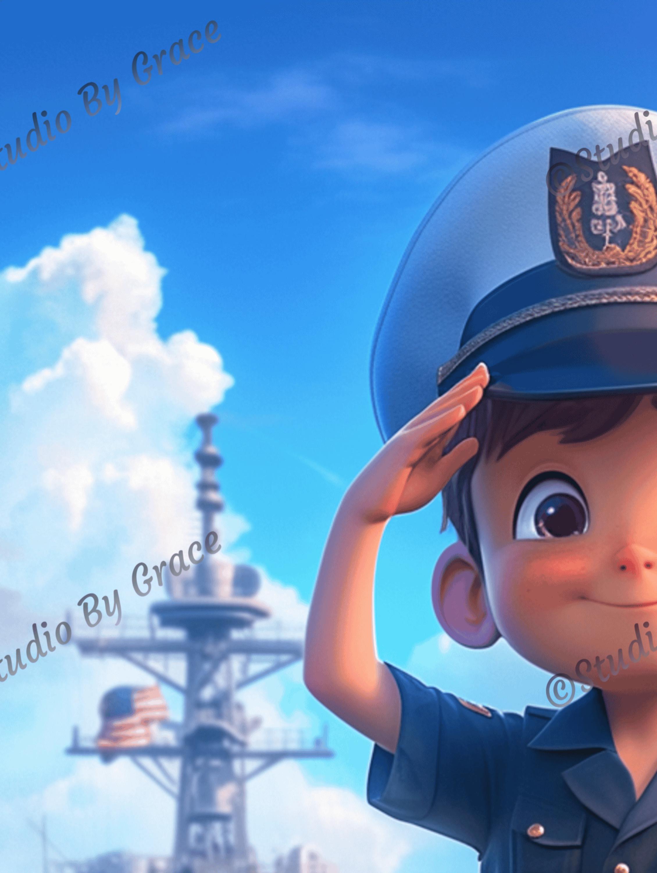 Future Navy Hero, Instant Download, Adorable America, Cute American Boy ...