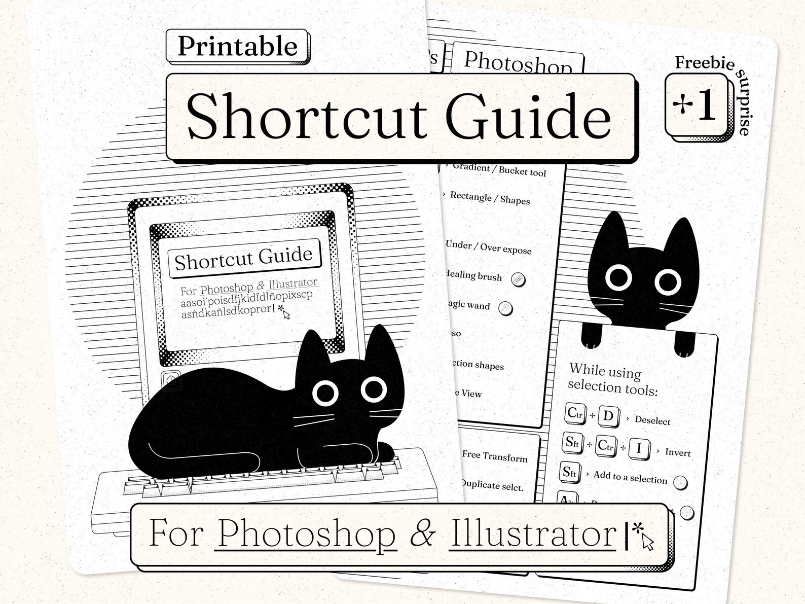 Printable Shortcut Guide for Photoshop and Illustrator, Keyboard ...