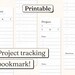 Printable Project Tracking Bookmark, Productivity and Goal Tracker ...