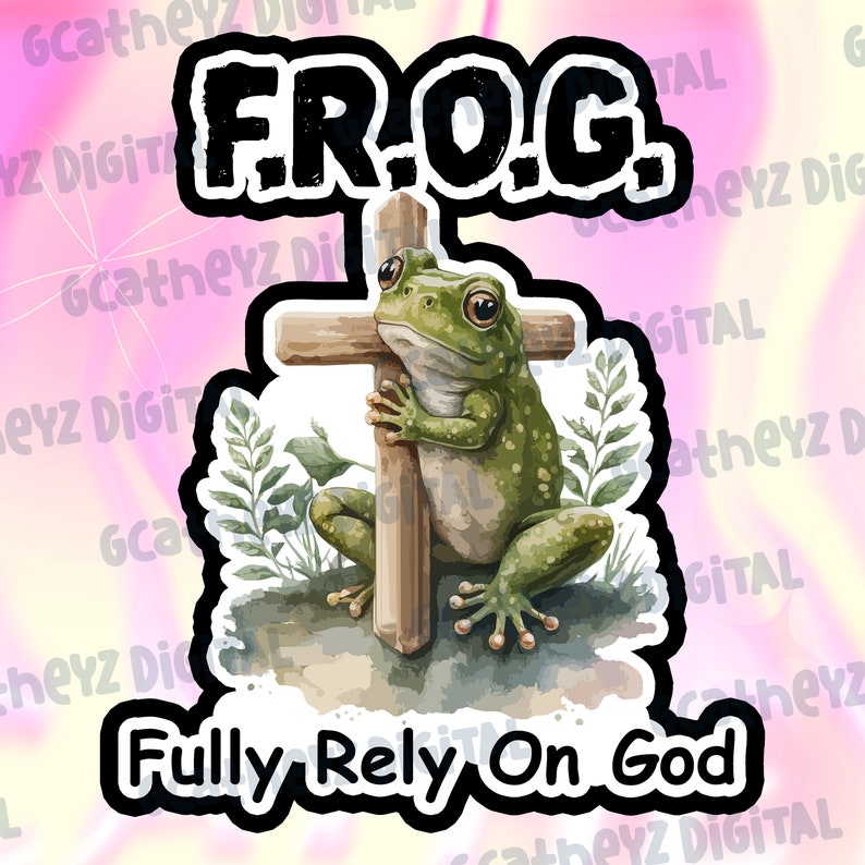 Frog Fully Rely on God Wilderness Animal Enthusiast PNG Design, Frog ...