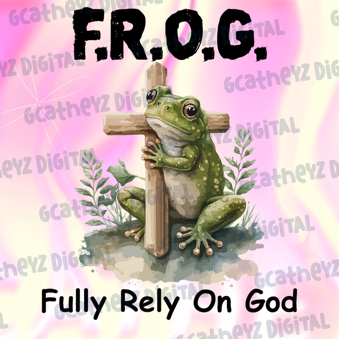 Frog Fully Rely on God Wilderness Animal Enthusiast PNG Design, Frog ...