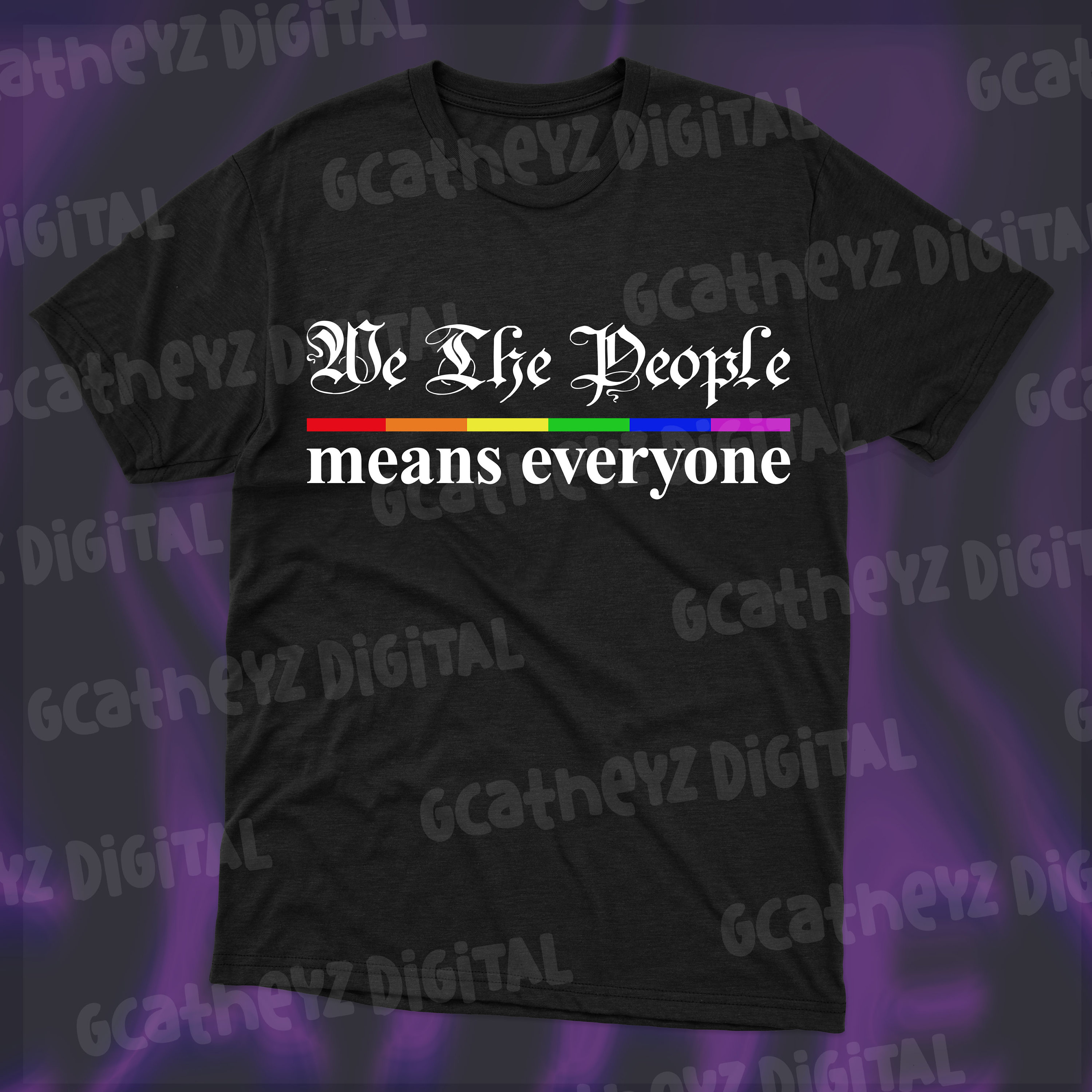 We the People Means Everyone Rainbow Color, Old English Font PNG Design ...