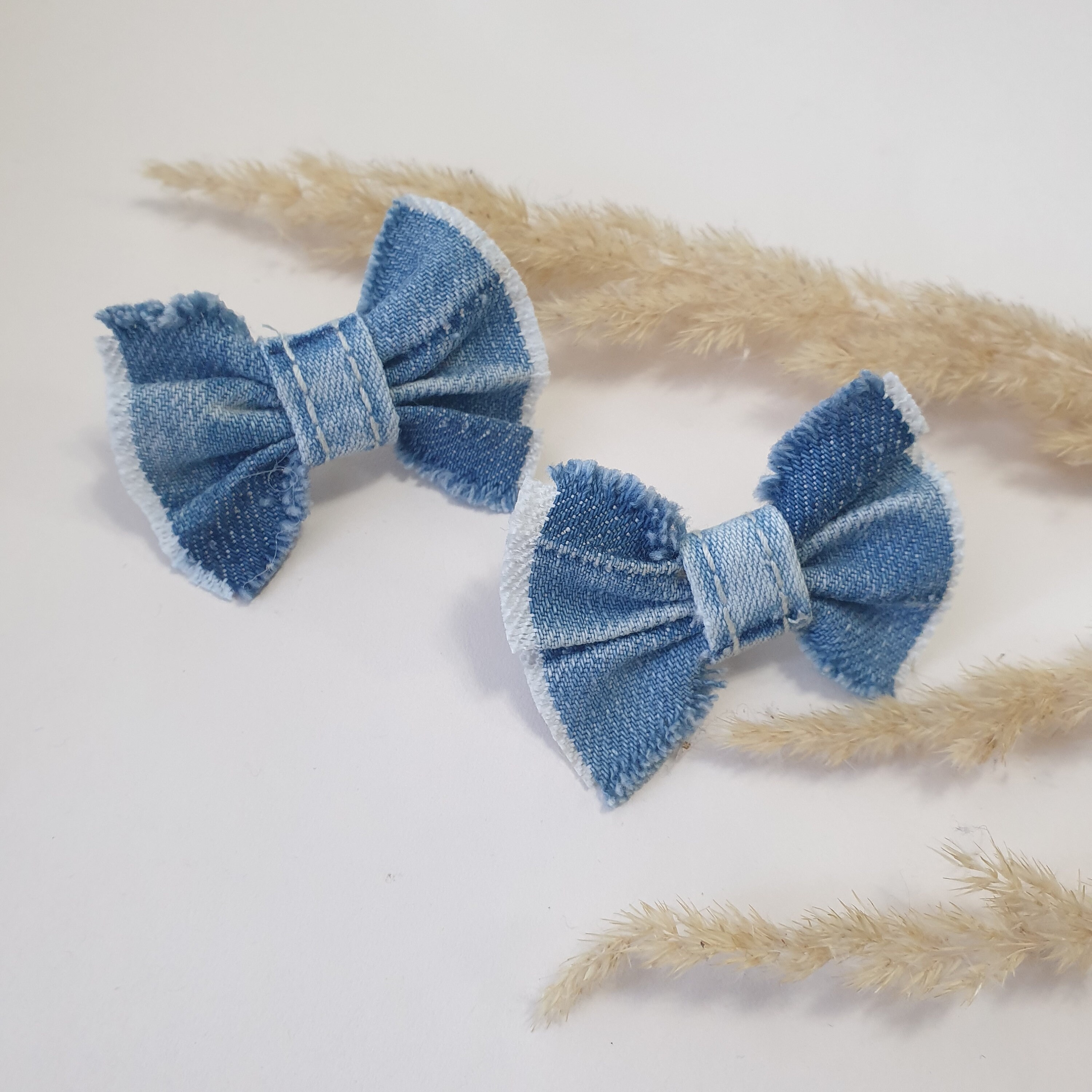 Bow Denim Earrings Jeans Earrings Recycled Denim Bow Earrings Statement ...