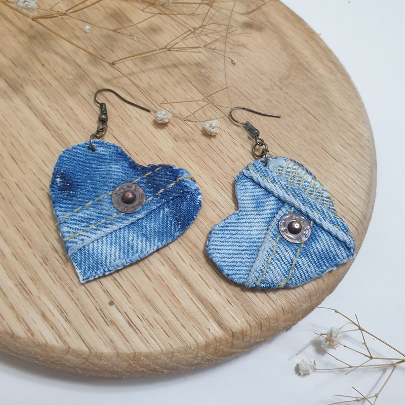Denim Earrings - Etsy