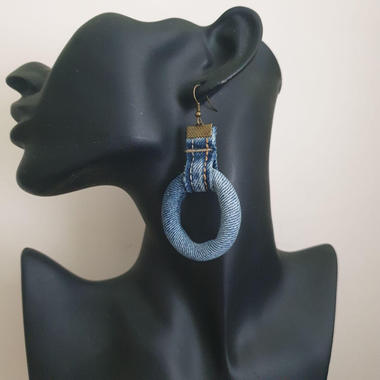 Handmade Upcycled Denim Hoop Earrings – Sustainable Fashion Statement ...