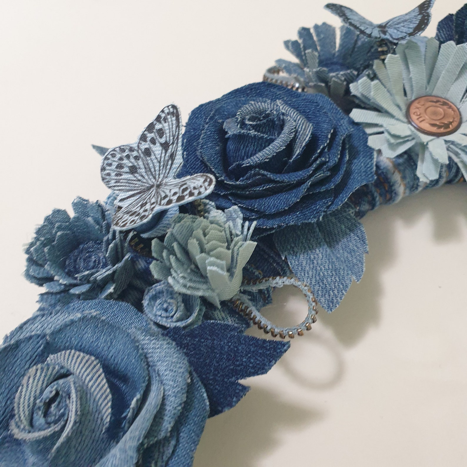 Denim Wreath Digital Downloadable Tutorial Upcycled Denim Wall Art ...