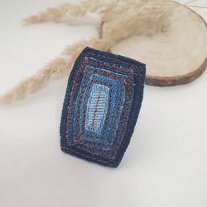 Upcycled Denim Ring Denim Wedding Statement Blue Jeans Ring Fabric Ring ...