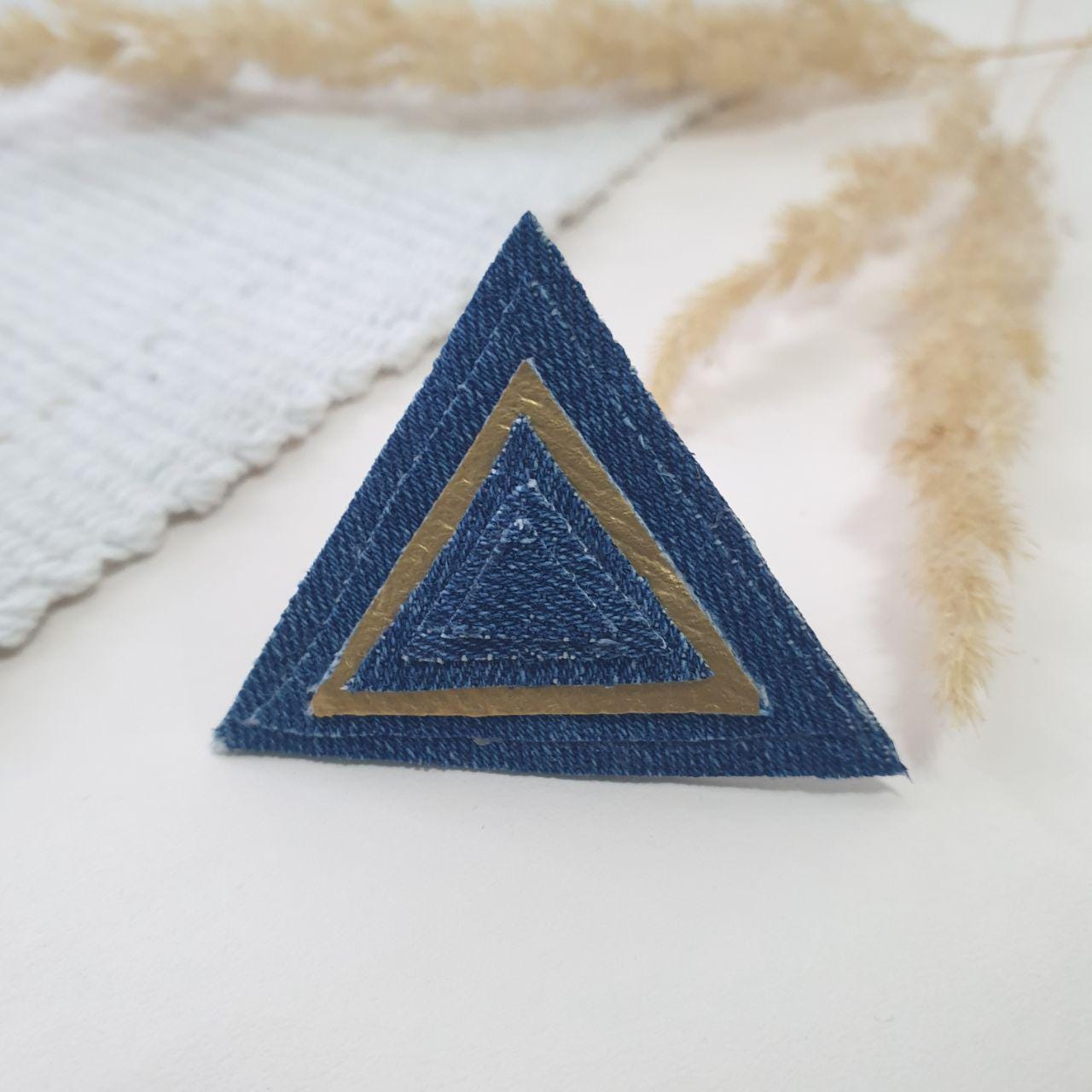 Triangle Ring Made of Recycled Denim, Upcycled Denim Ring, Denim ...