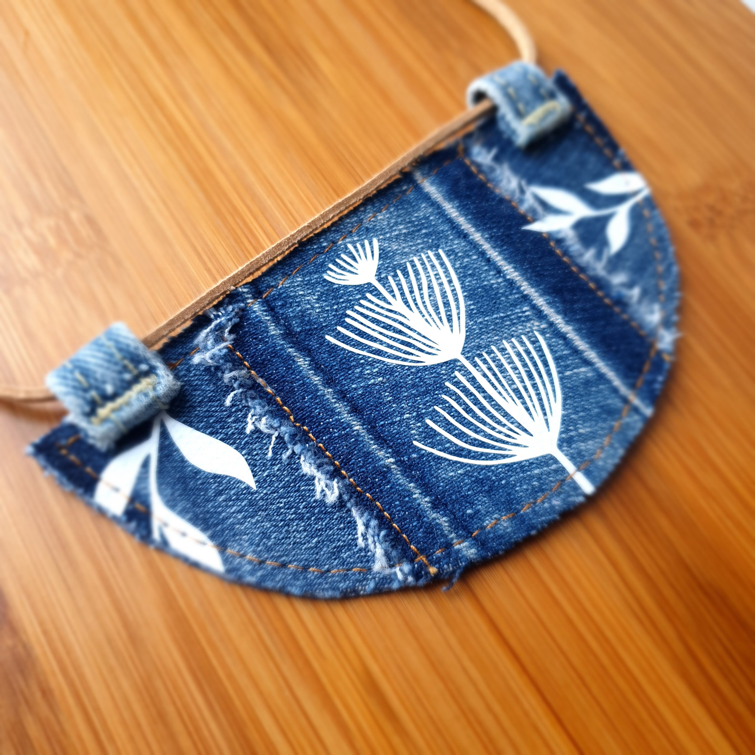 Denim Necklace Upcycled Denim Necklace Statement Denim Art Necklace ...