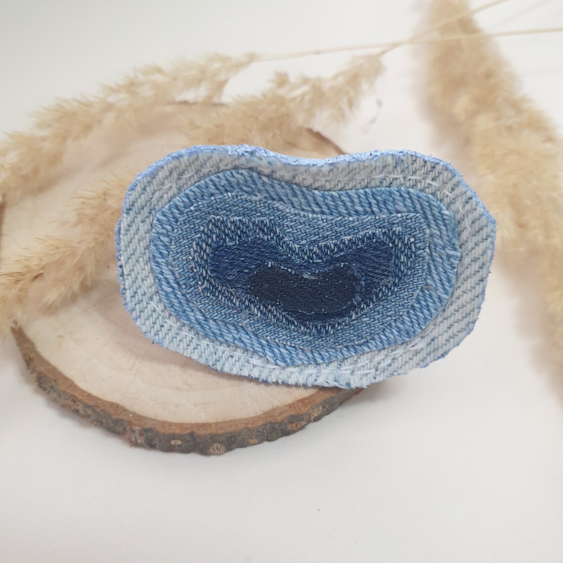 Upcycled Denim Ring Denim Wedding Statement Blue Jeans Ring Fabric Ring ...