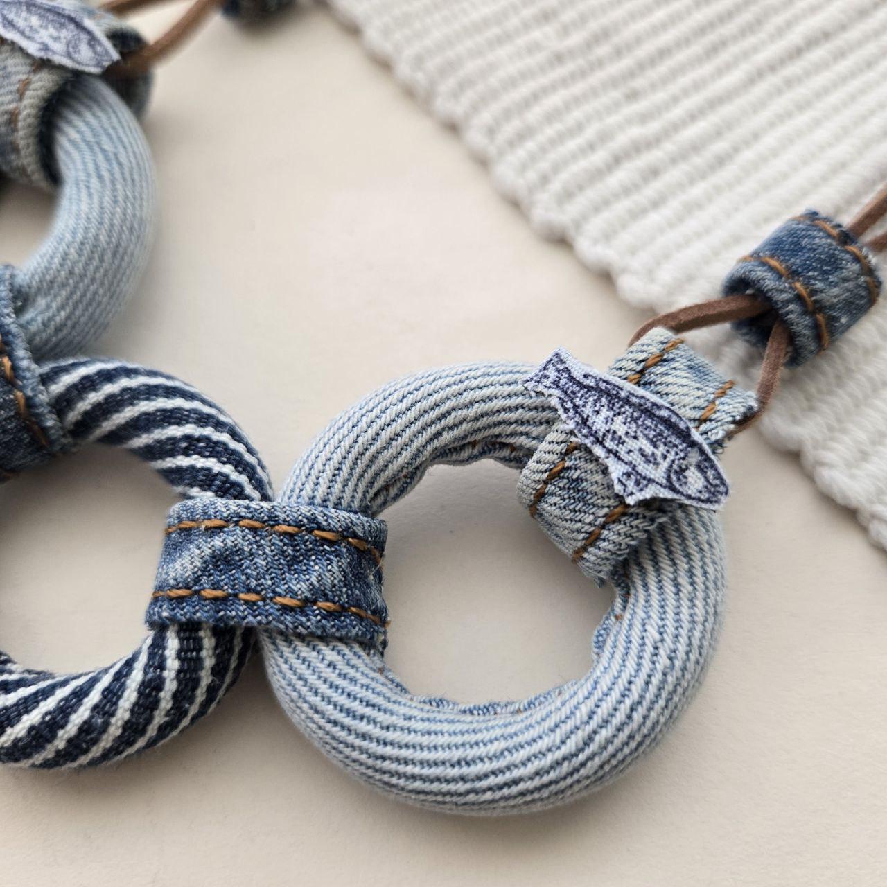 Upcycled Denim Necklace With Ocean-inspired Fish Detail Eco Statement ...