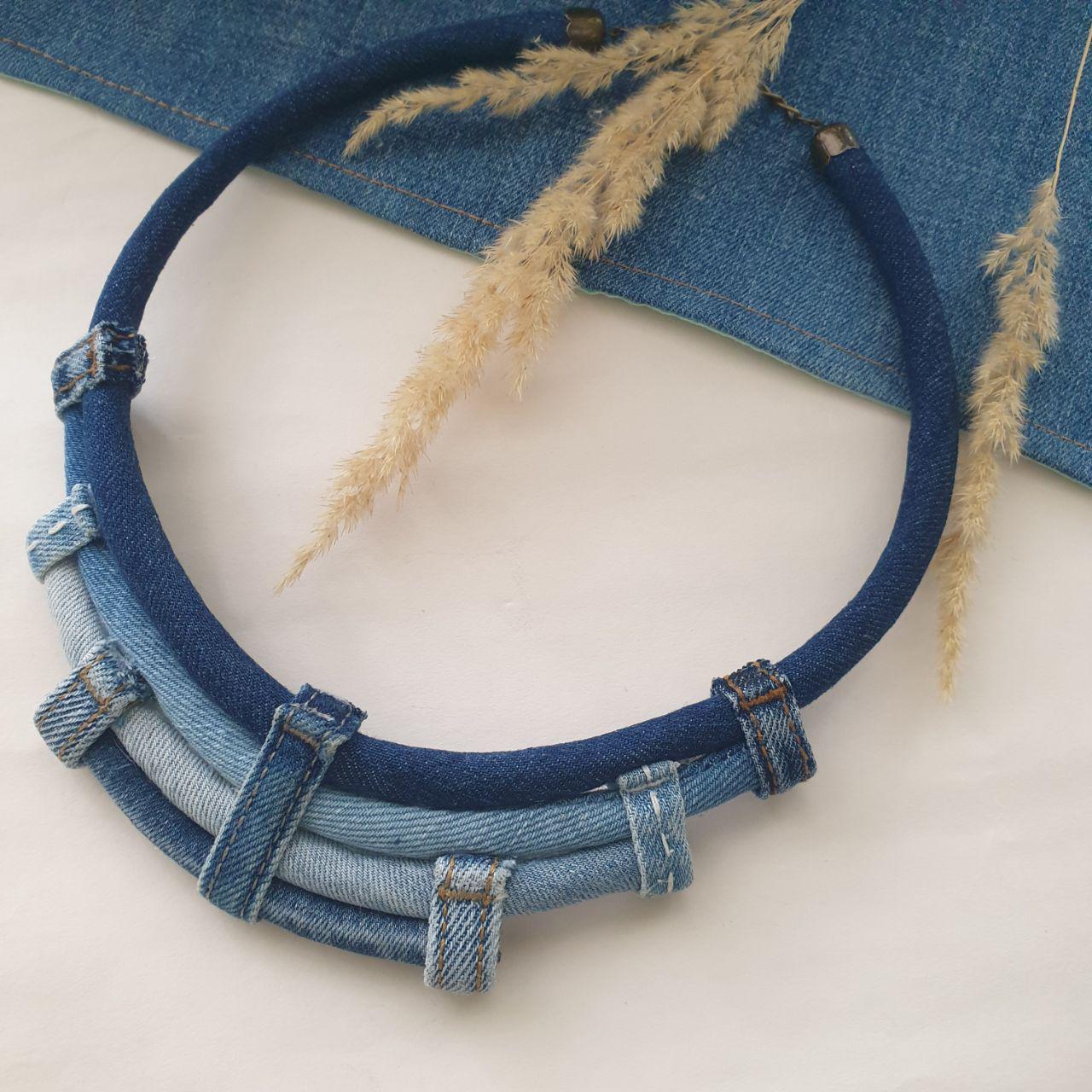 Unique Denim Necklace Made From Recycled Jeans - Etsy