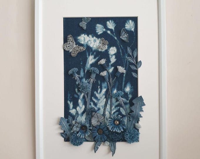 Denim Wall Art, Textile Art, Fabric Art, Jeans Wall Art, Recycled Art ...