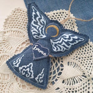 Upcycled Denim Angel Ornament – Personalized With a Heart or Star Charm ...