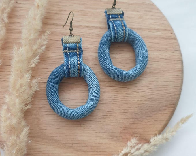 Long Denim Rope Earrings - Etsy