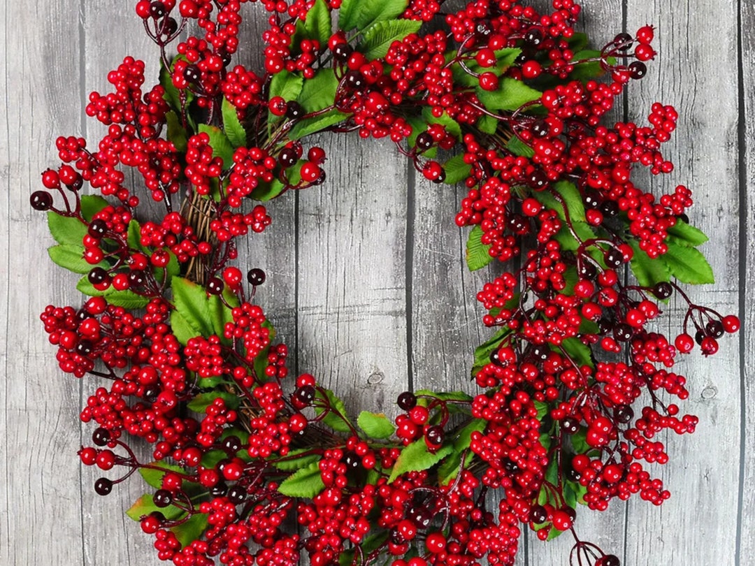 Spring Wreath Red Berry Wreath door Wreath Year Round Wreathred Wedding ...