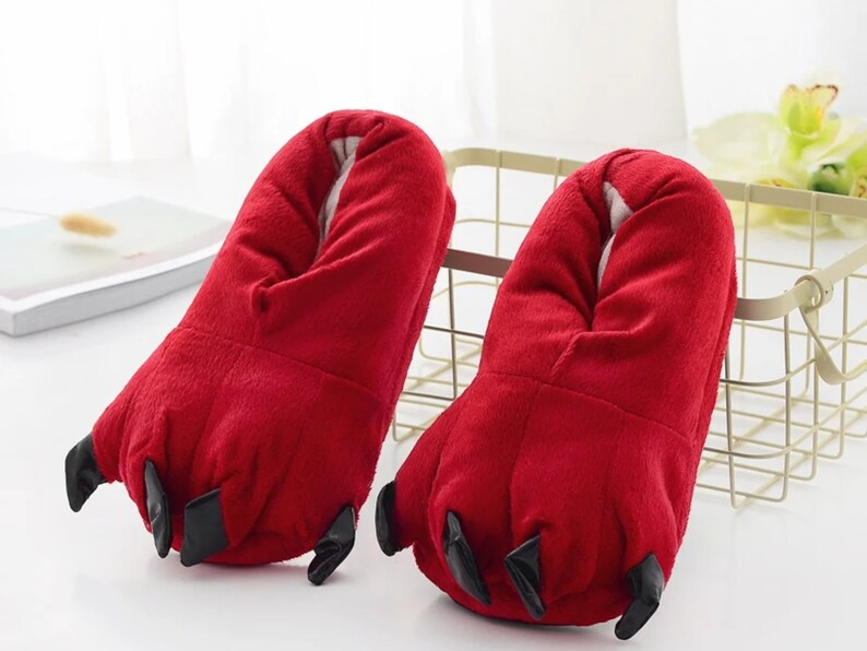Cute Monster Claw Slippers Animal Paw Soft Plush Kids' - Etsy