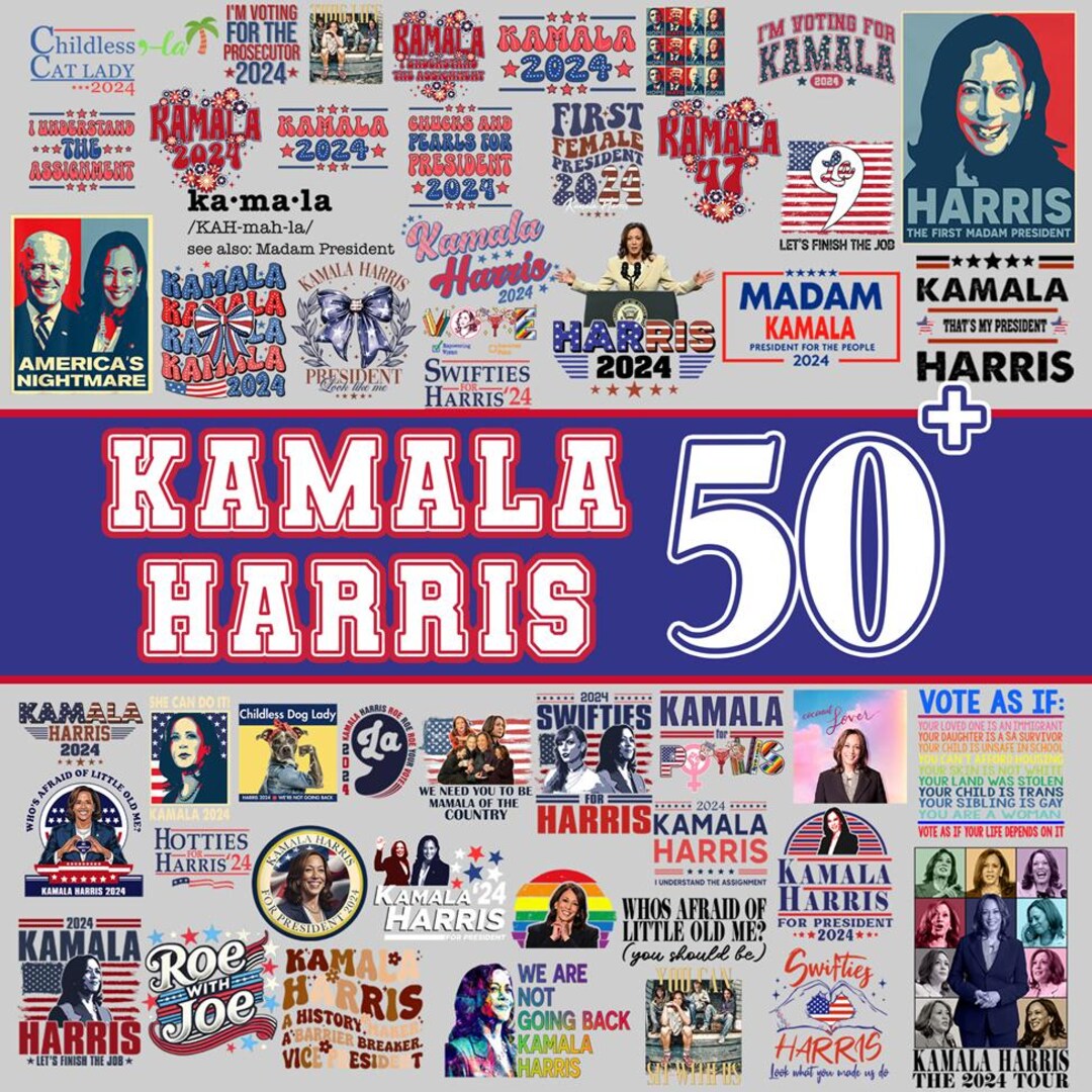50 Kamala Harris 2024 Bundle, Kamala Png, Kamala Harris Png, Harris for ...