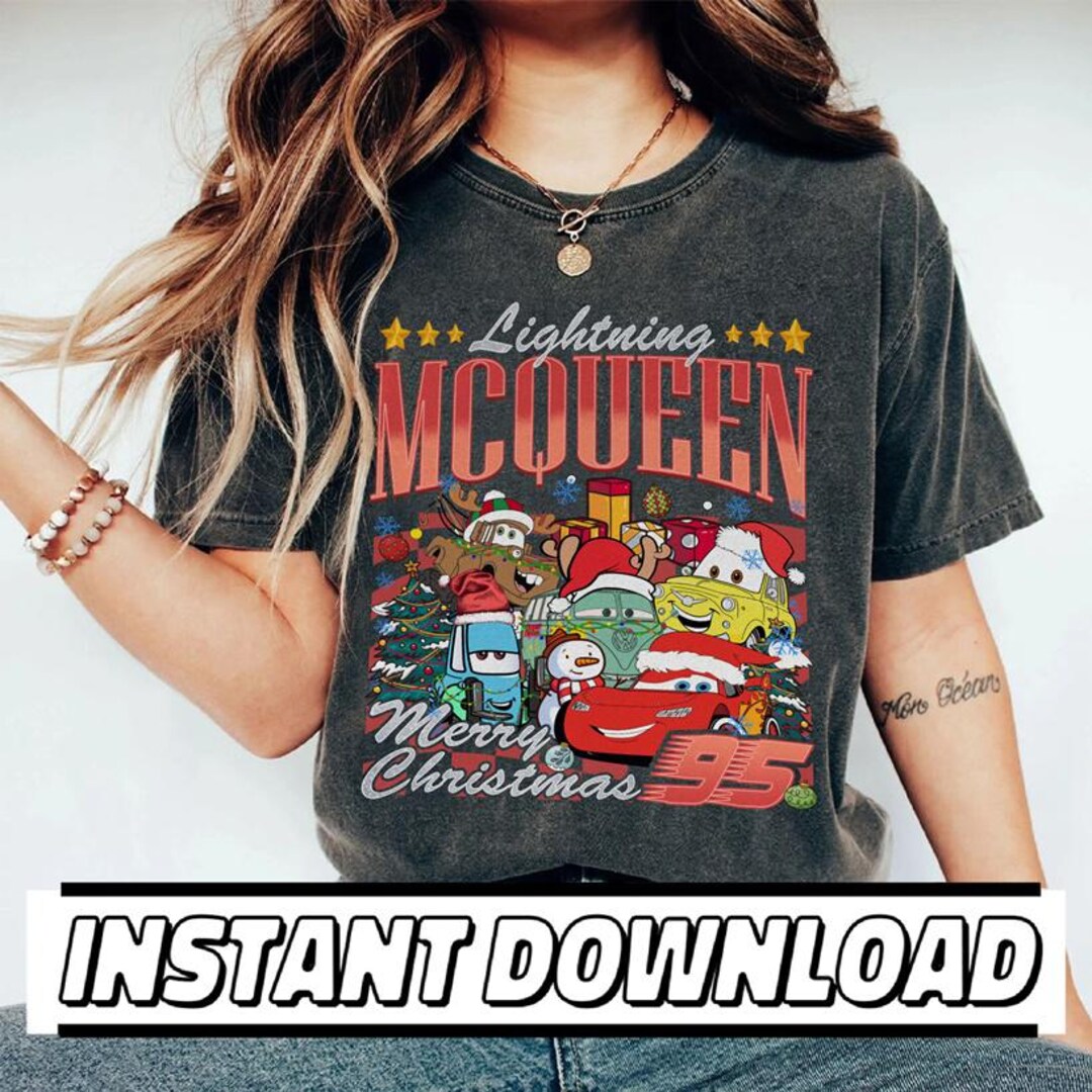 Retro Lightning Mcqueen Christmas Png Cars Christmas Png Disneyland ...