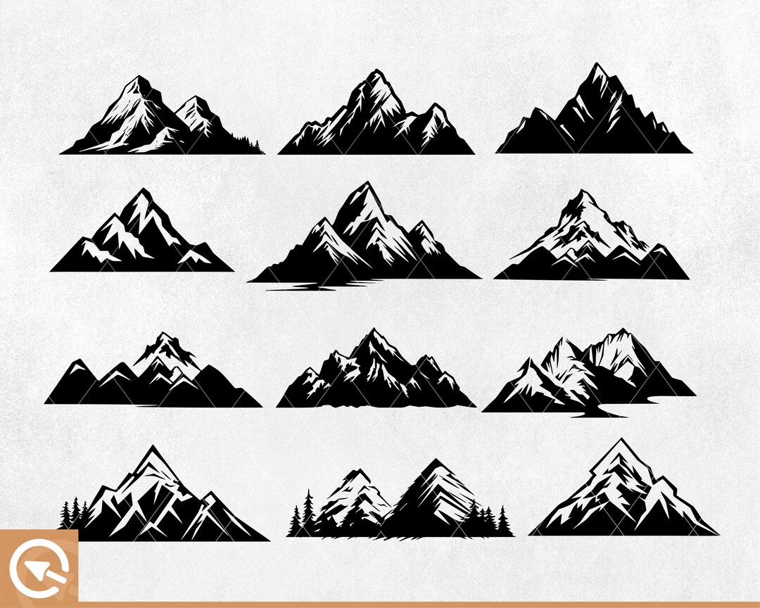 Bundle Mountains Svg, Mountain Png, Mountain Clipart, Forest Svg ...