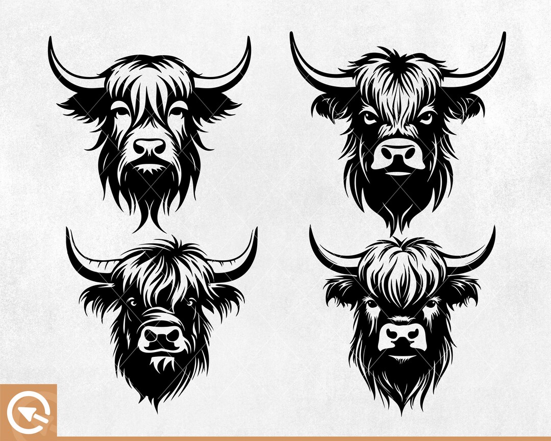 Bundle Highland Cow Svg, Cute Cow Svg, Cow Clipart, Scottish Cow Svg ...