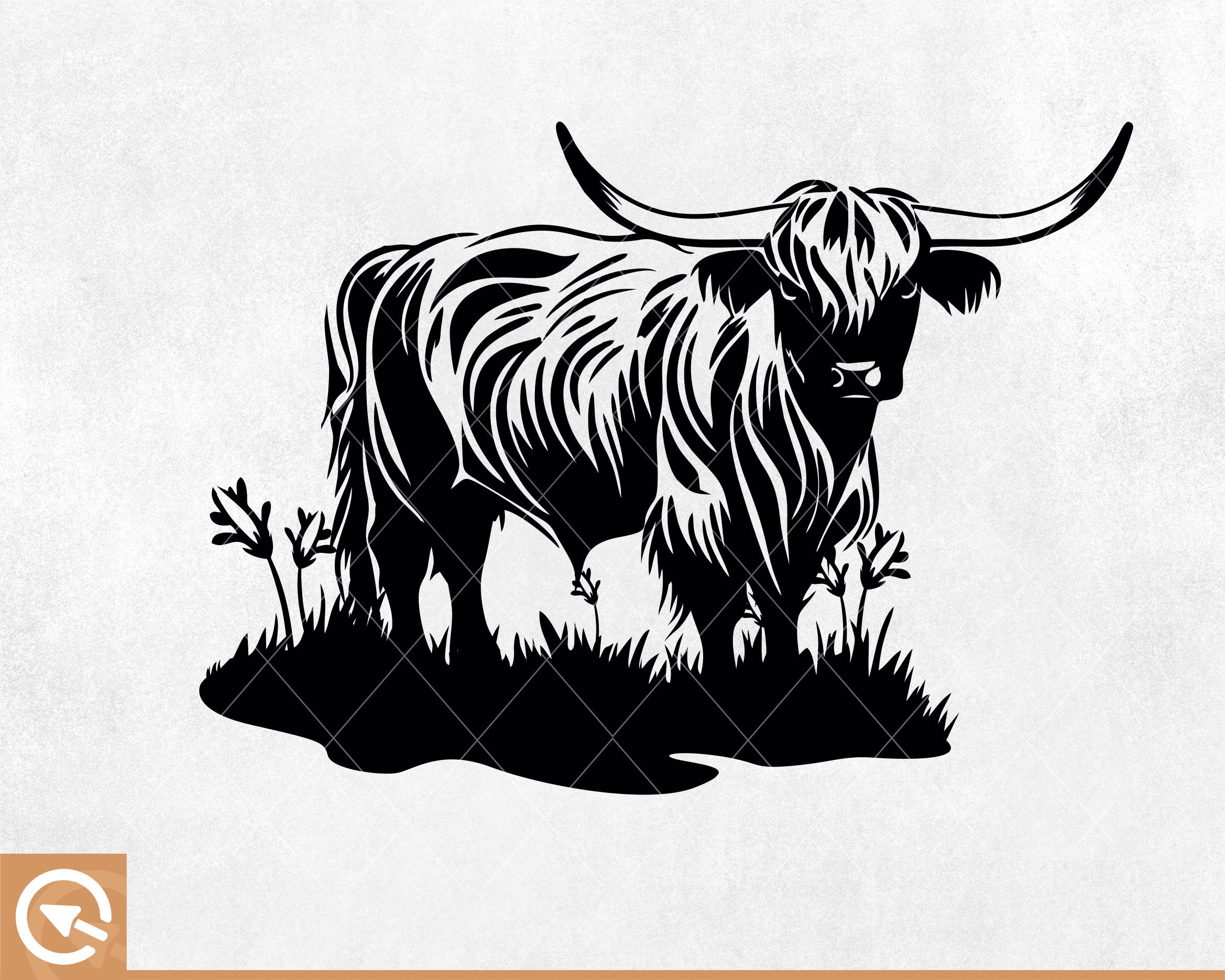Cute Highland Cow Svg 04, Cute Cow Svg, Cow Clipart, Scottish Cow Svg ...