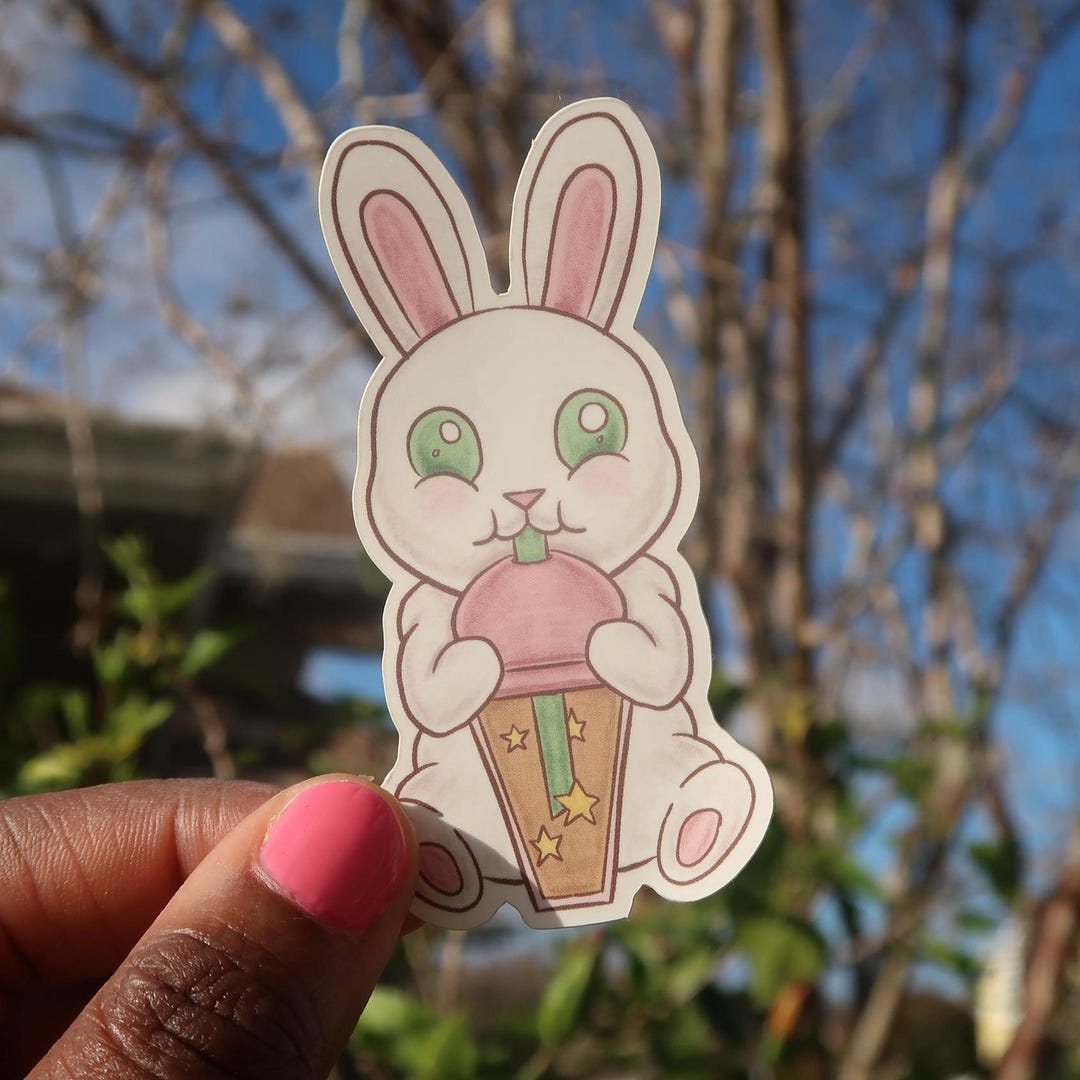 Cute Boba Bunny Sticker | Bunny Sticker | Boba Sticker | Cute Sticker ...