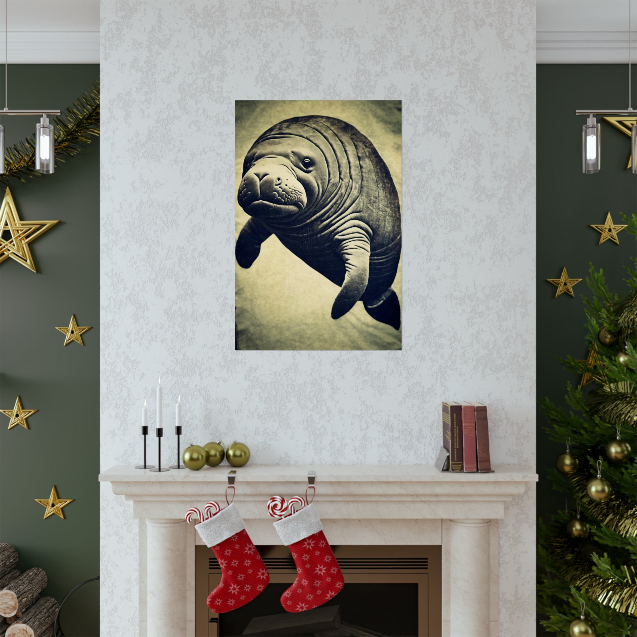 Charming Manatee Poster High-quality Wildlife Print for Home or Office ...