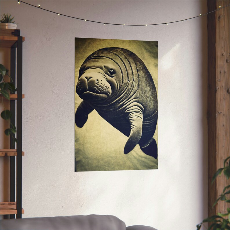 Charming Manatee Poster High-quality Wildlife Print for Home or Office ...
