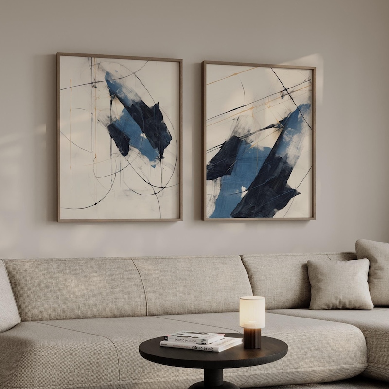 Blue Abstract Print - Etsy